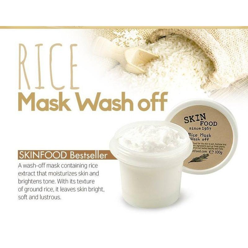 SKINFOOD Rice Mask Wash Off - 100g - Focallure