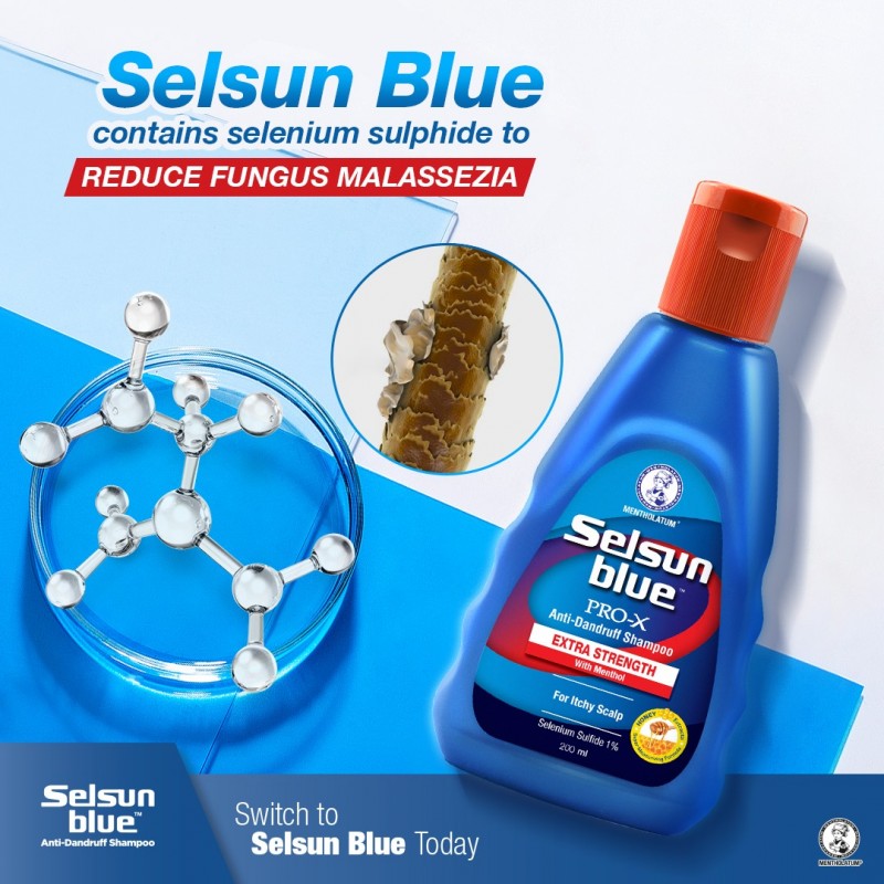 Selsun Blue PRO X Extra Strength Anti Dandruff Shampoo - 200ml - Focallure