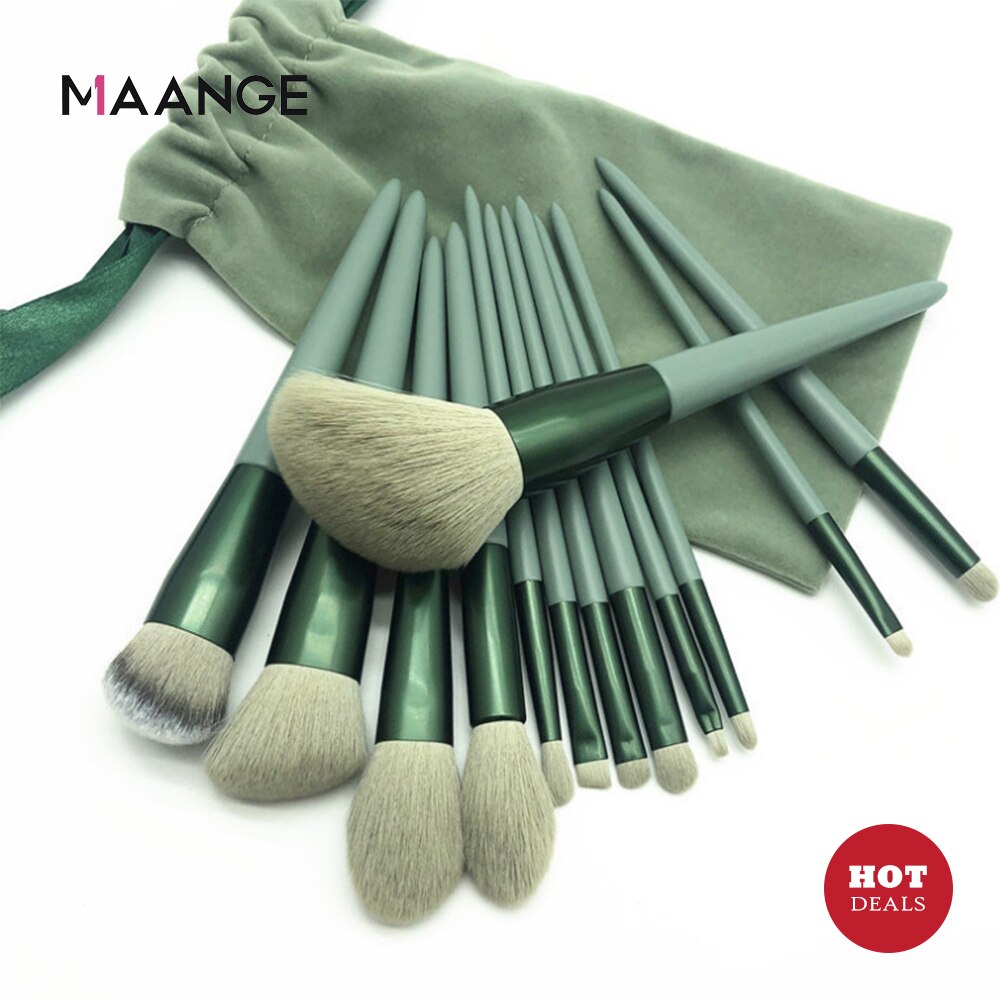 Maange 13 Pcs Olive Bag Brush Set - Focallure