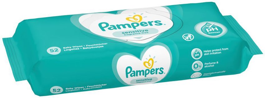 Pampers Baby Changing Wipes Sensitive Clean Scent Hygienic Disposable ...